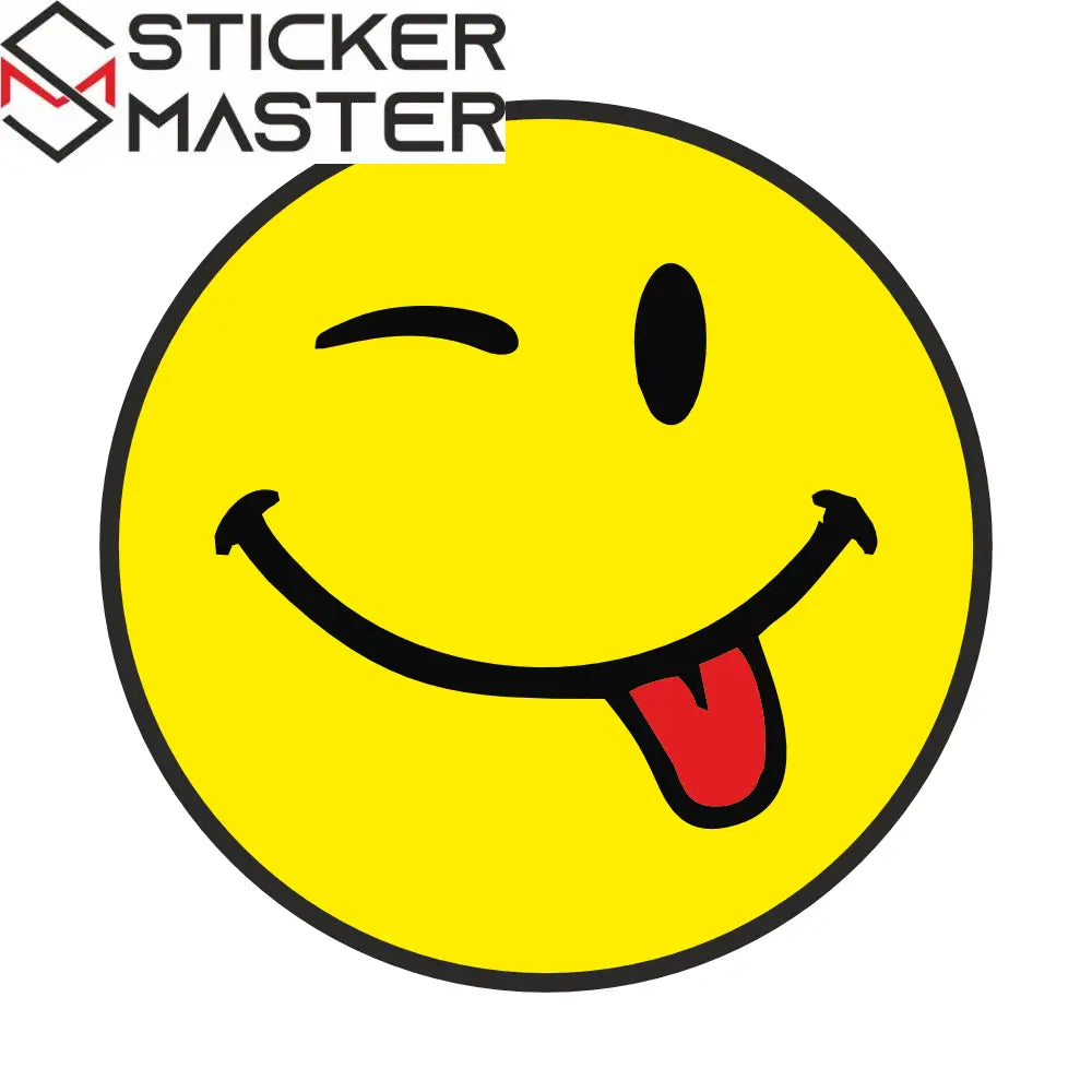 Gülen Yüz Sticker Dil Çıkaran Emoji 12cm - Sticker Master