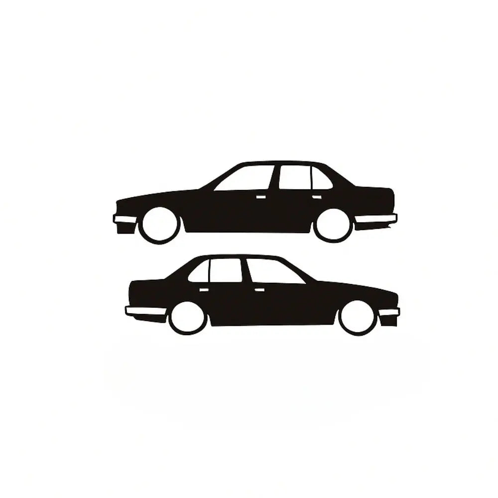 BMW E30 Sticker | Klasik Araç Silüet Etiketi (2 Adet) - Sticker Master