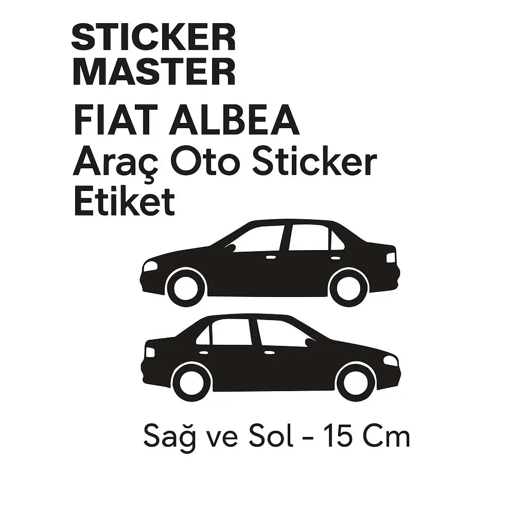 Fiat Albea Sticker, Basık Araç Siluet Etiketi - Sticker Master