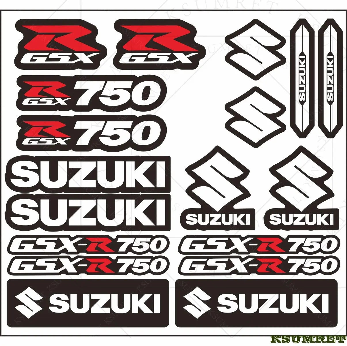 Suzuki GSX-R 750 Sticker Seti: Komple Grafik Kiti - Sticker Master