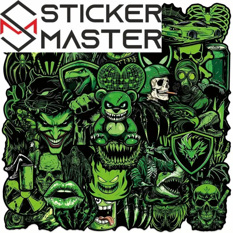 Green Sticker Pack (50 Pieces) | Monster & Graffiti - Sticker Master